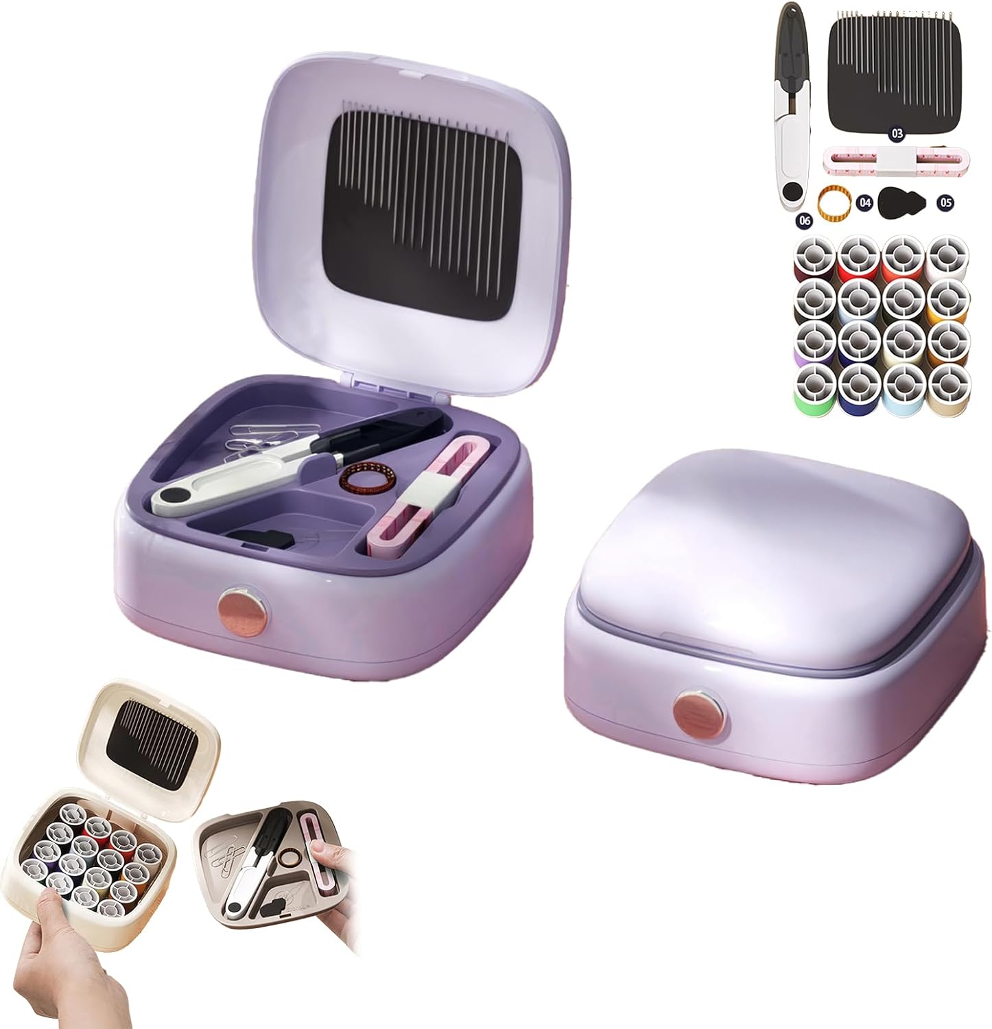 Amazon.com: Magnetic Needle and Thread Box Set, Sewing Kit Gifts for ...