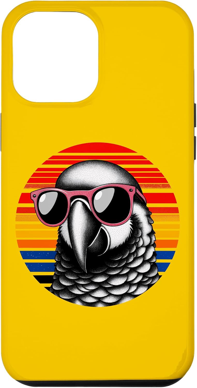 Amazon.com: iPhone 12 Pro Max Parrot Bird Sunglasses Sunset Retro Style ...