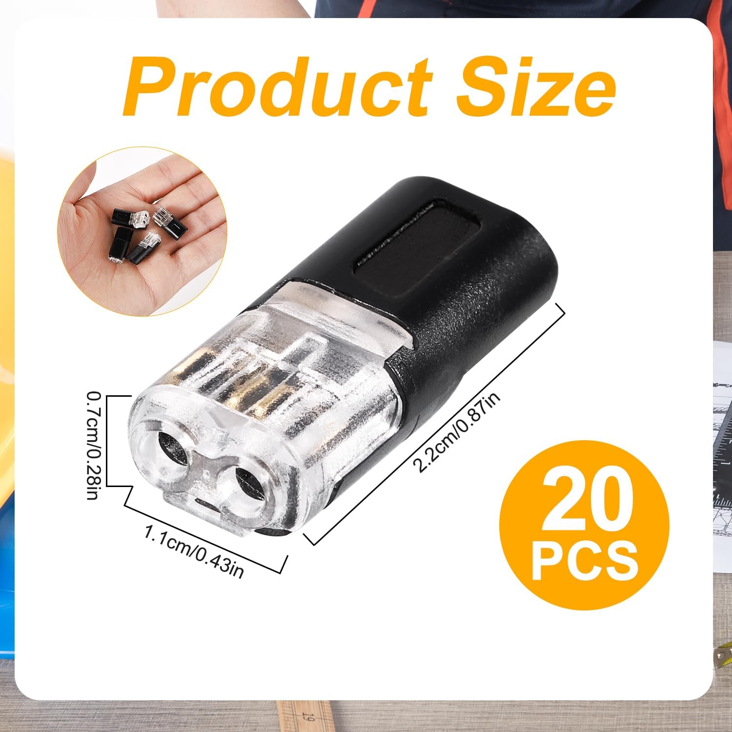 20 conectores enchufables de doble cable, conectores de tira de luz LED ...