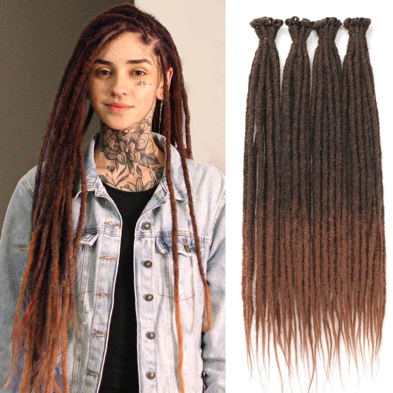 Amazon.com : PORSMEER 24 Inch Dreadlocks Extensions 10 Strands Handmade ...