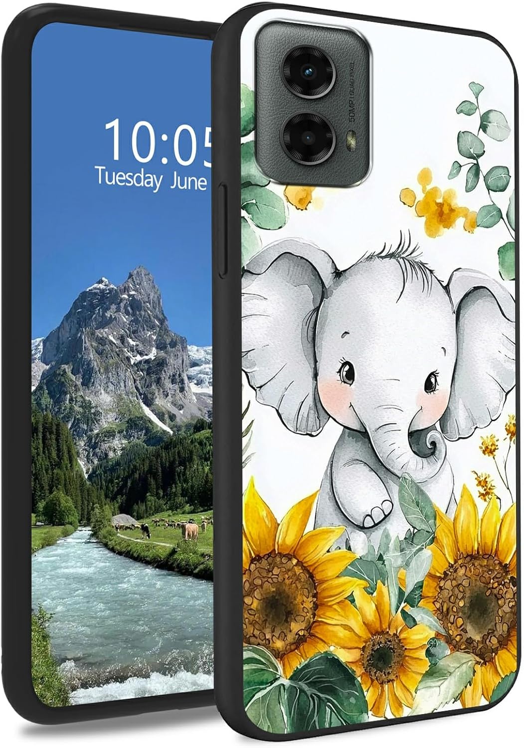 DIGTIALL Baby Elefant Sonnenblume Hülle für Motorola Moto G Play 4G ...