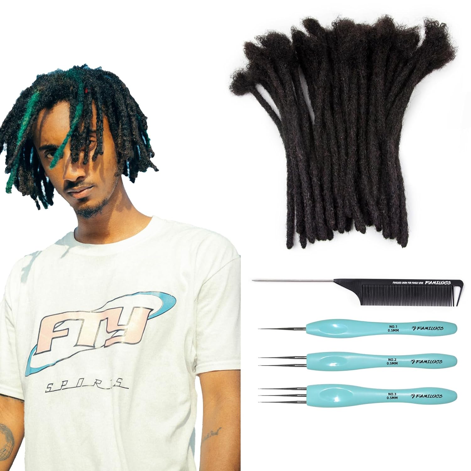 Amazon.com : FAMILOCS Loc Extensions Human Hair 0.4cm Width 4 Inch 10 ...