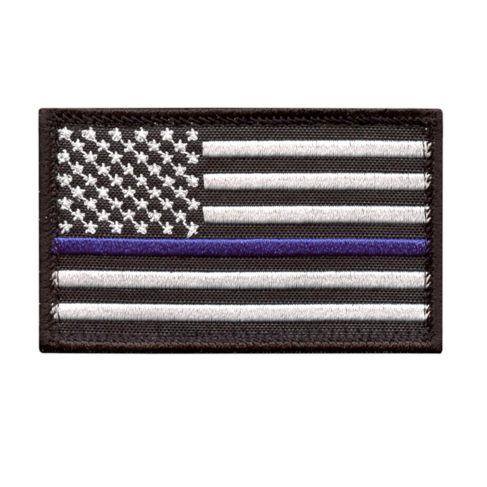 Flag Thin Blue Line Badge Distressed Flag Thin Blue Line 7 Pt Badge