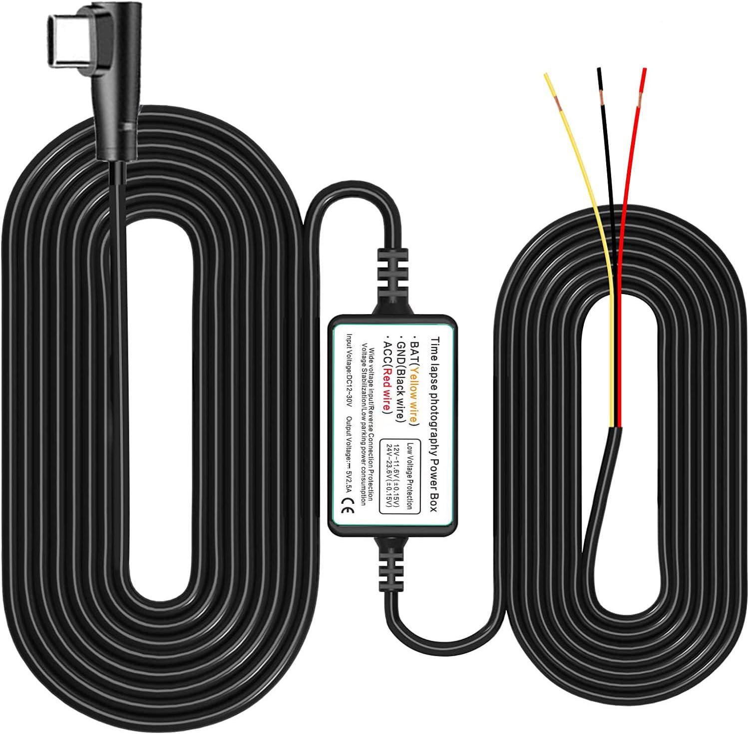 GKU Hardwire Kit Type C Port, 3,5 Mètres Kit de Câblage Port de Type C ...