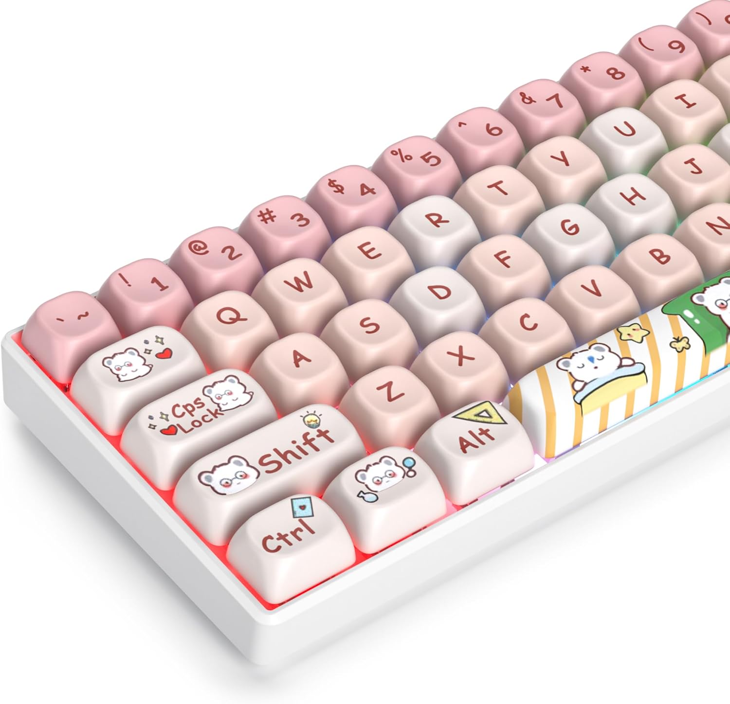 Amazon.com: Mosptnspg 139 PBT Custom Cartoon Keycaps, MOA Profile Dye ...