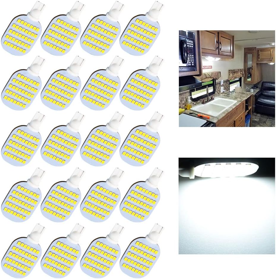Amazon.com: AUXLIGHT 20PCS T10 921 922 194 Interior LED Light Bulbs for ...