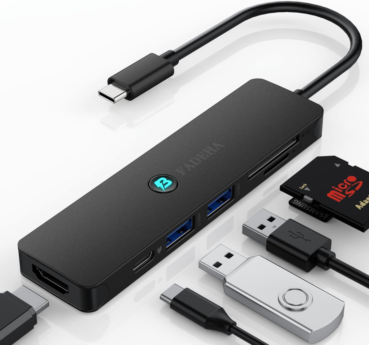 Amazon.com: USB C Hub, 7in1 USBC Hub, 4K HDMI Multiport Adapter, TF/SD ...