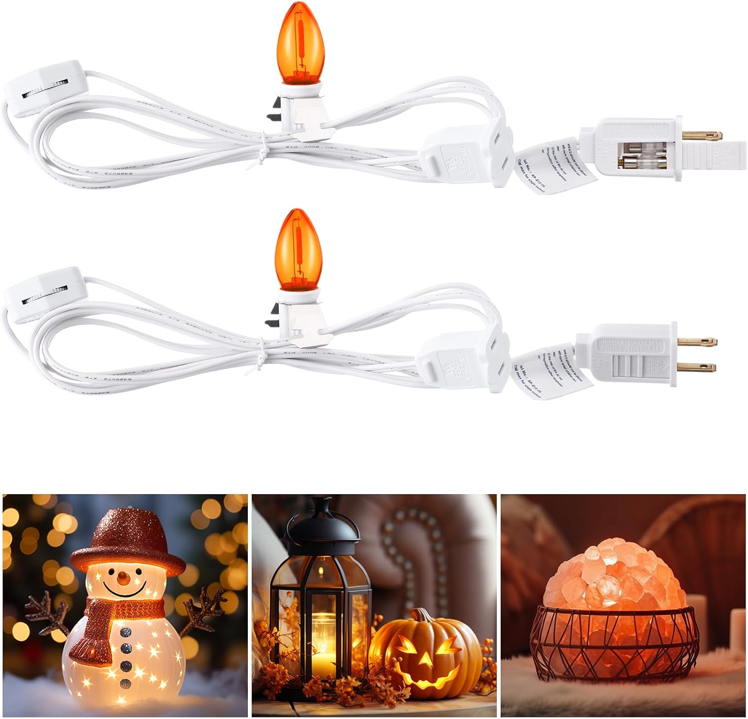 Amazon.com: Meonum 2 Pack Accessory Cord with Single C7 LED Light Bulb ...