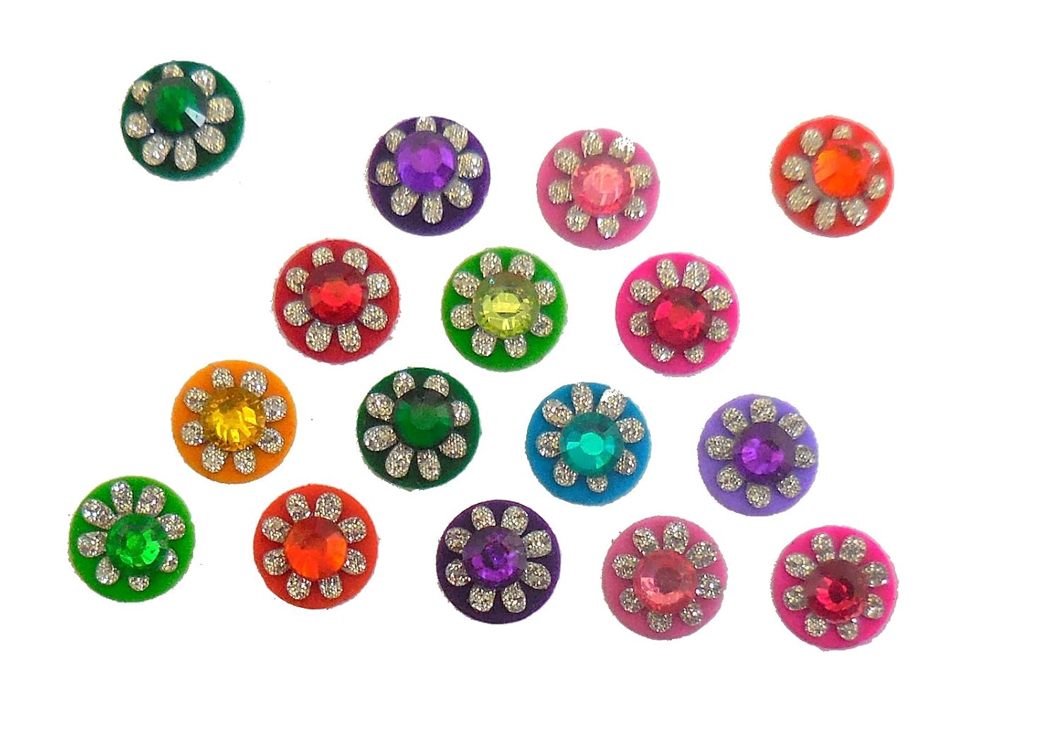 Amazon.com: India Crafts ™ 4 Packs - 64 Colorful Crystal Bindi Velvette ...