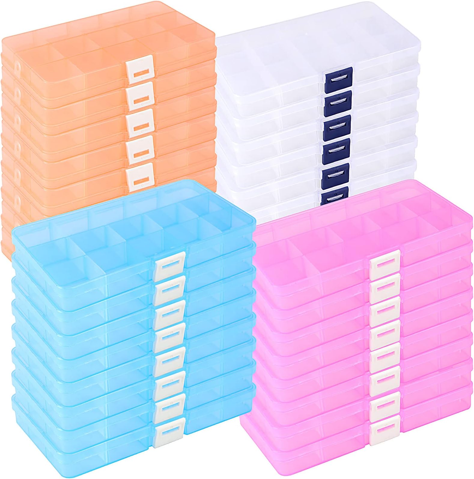 Amazon.com: 25-Pack Small Plastic Storage Box Case Container Snackle ...