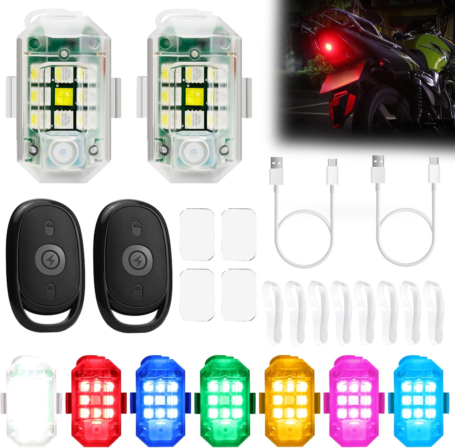 4Pcs LED Strobe Drone Light 7 Colors USB Charging Flying Anti-Collision ...