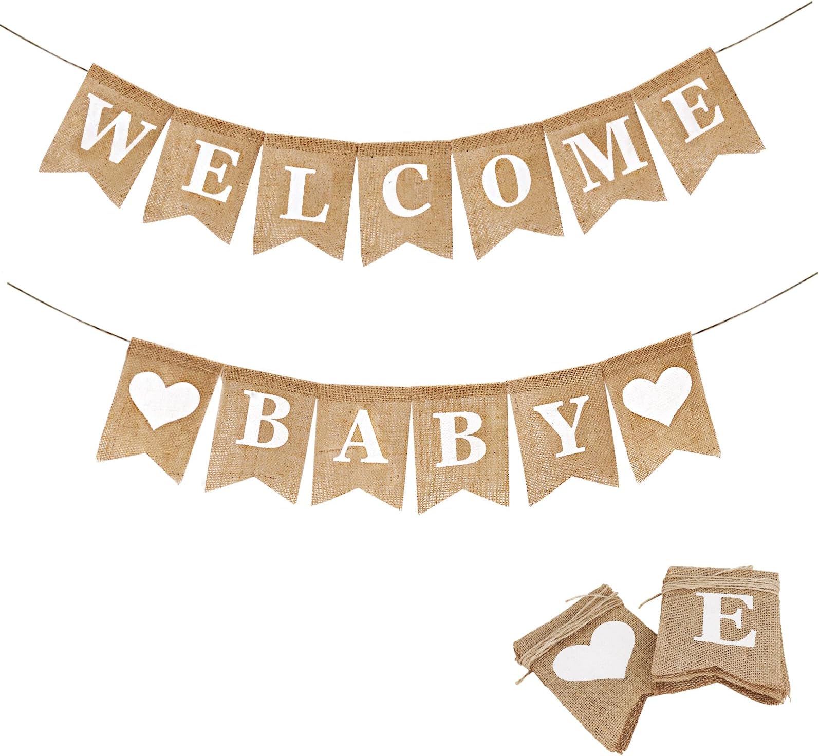 Amazon.com: Welcome Baby Banner – Rustic Baby Shower Decorations ...