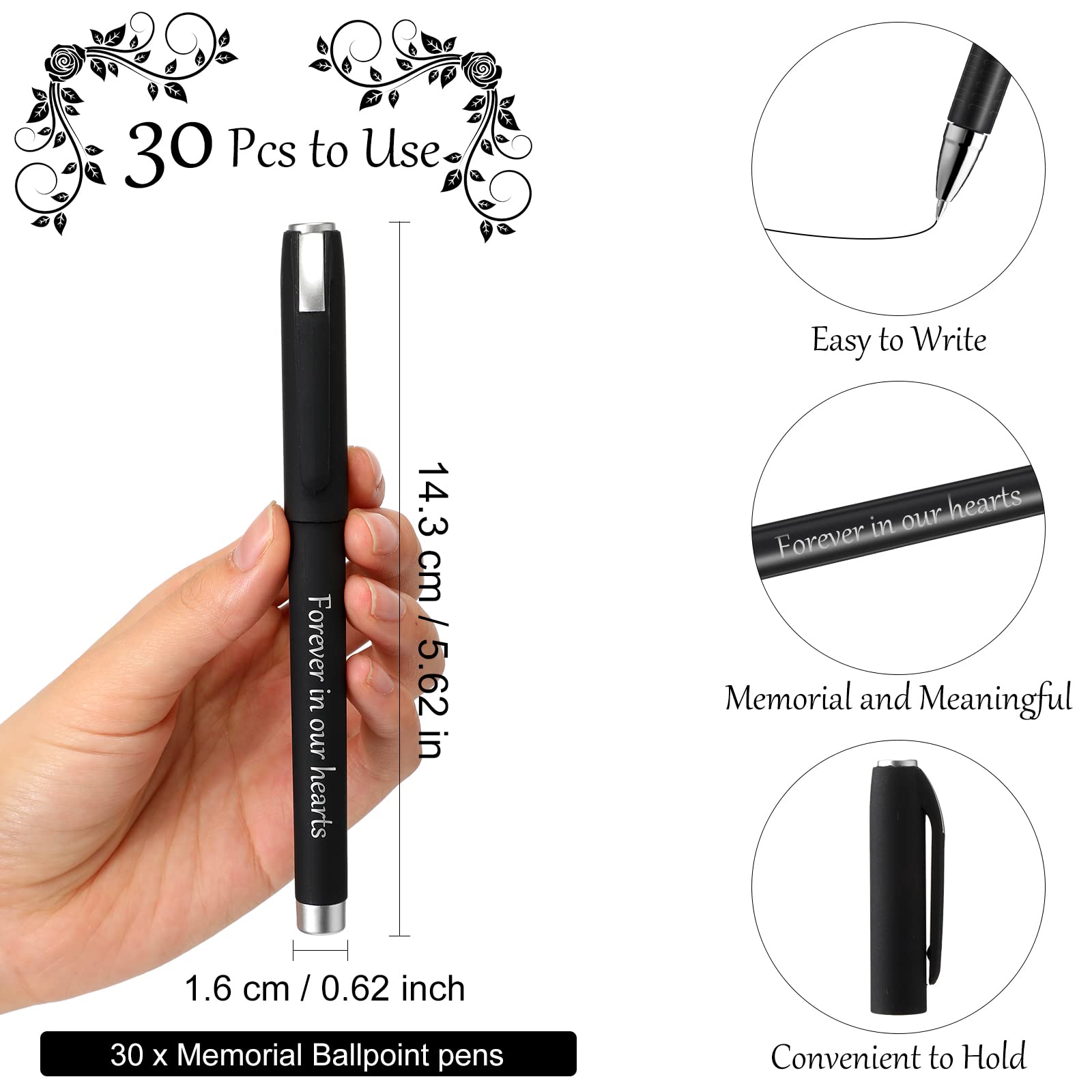 Snapklik.com : Roowest Memorial Ballpoint Pens Funeral Guest Pens ...