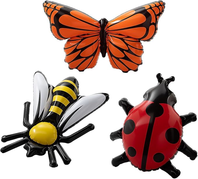 Amazon.com: Fun Express Inflatable Ladybug Bee Butterfly Vinyl Insects ...
