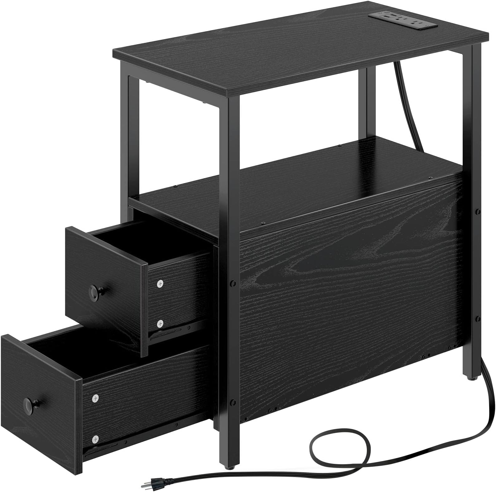 Amazon.com: LIDYUK End Table with Charging Station, Narrow Side Table ...