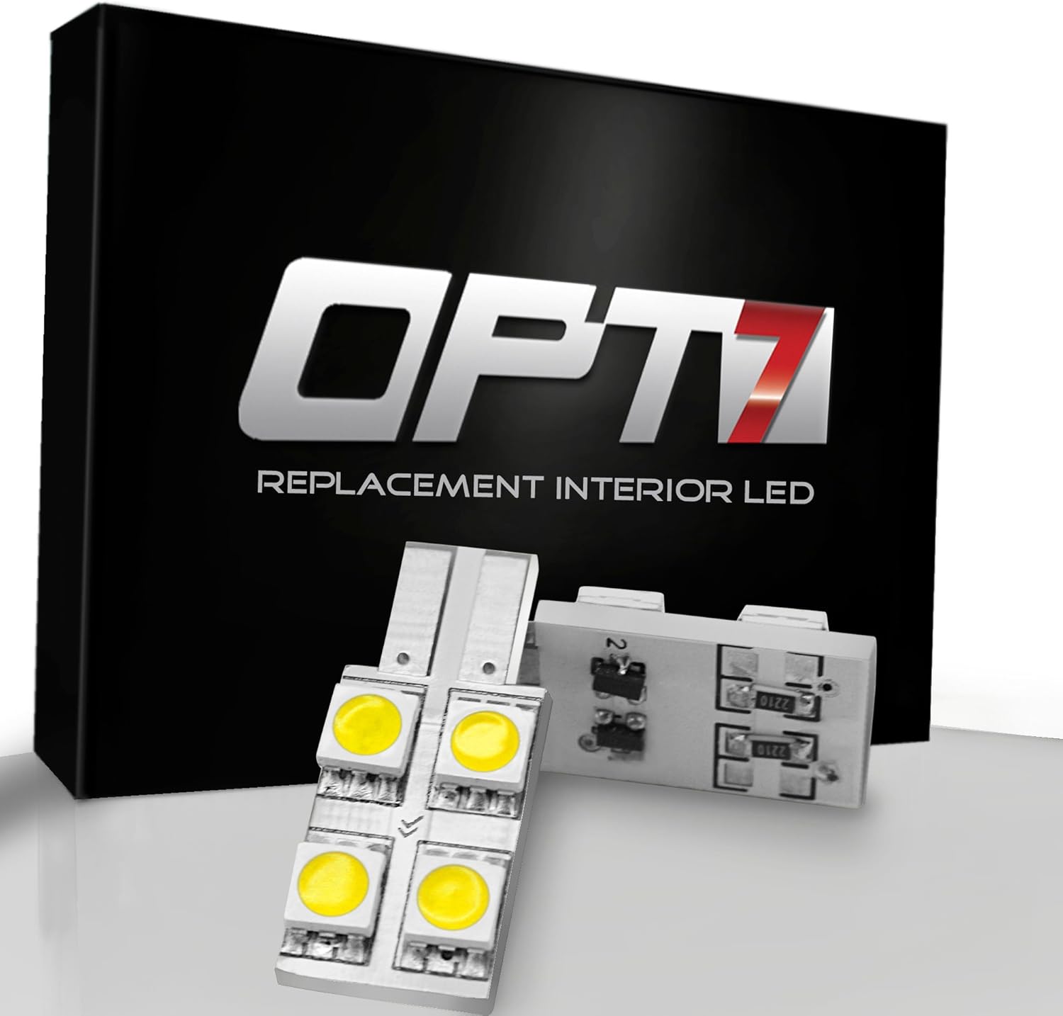 Amazon.com: OPT7 4 Pcs Advanced Bright LEDs - T10/194/168-180 Flat 4 ...