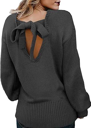 Asvivid Hollow Out Backless Sweaters for Women Lightweight Sexy Self ...
