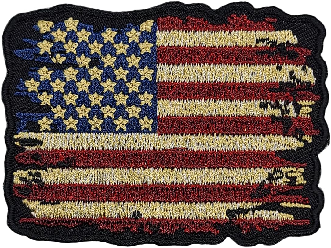 Amazon.com: Distressed American Flag Vintage Embroidered Patch - 3 X 2. ...