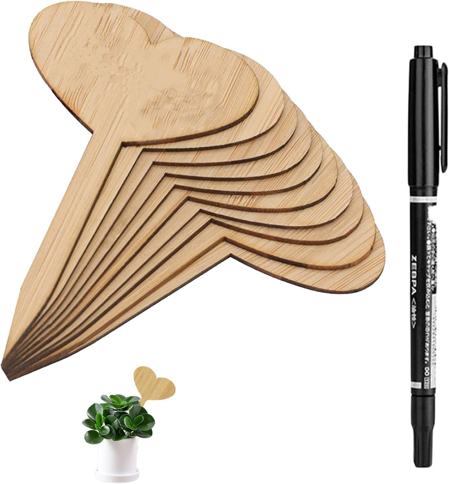 A Set of 25 Wooden T-Shaped Plant Labels with Marker pens, Perfect for ...
