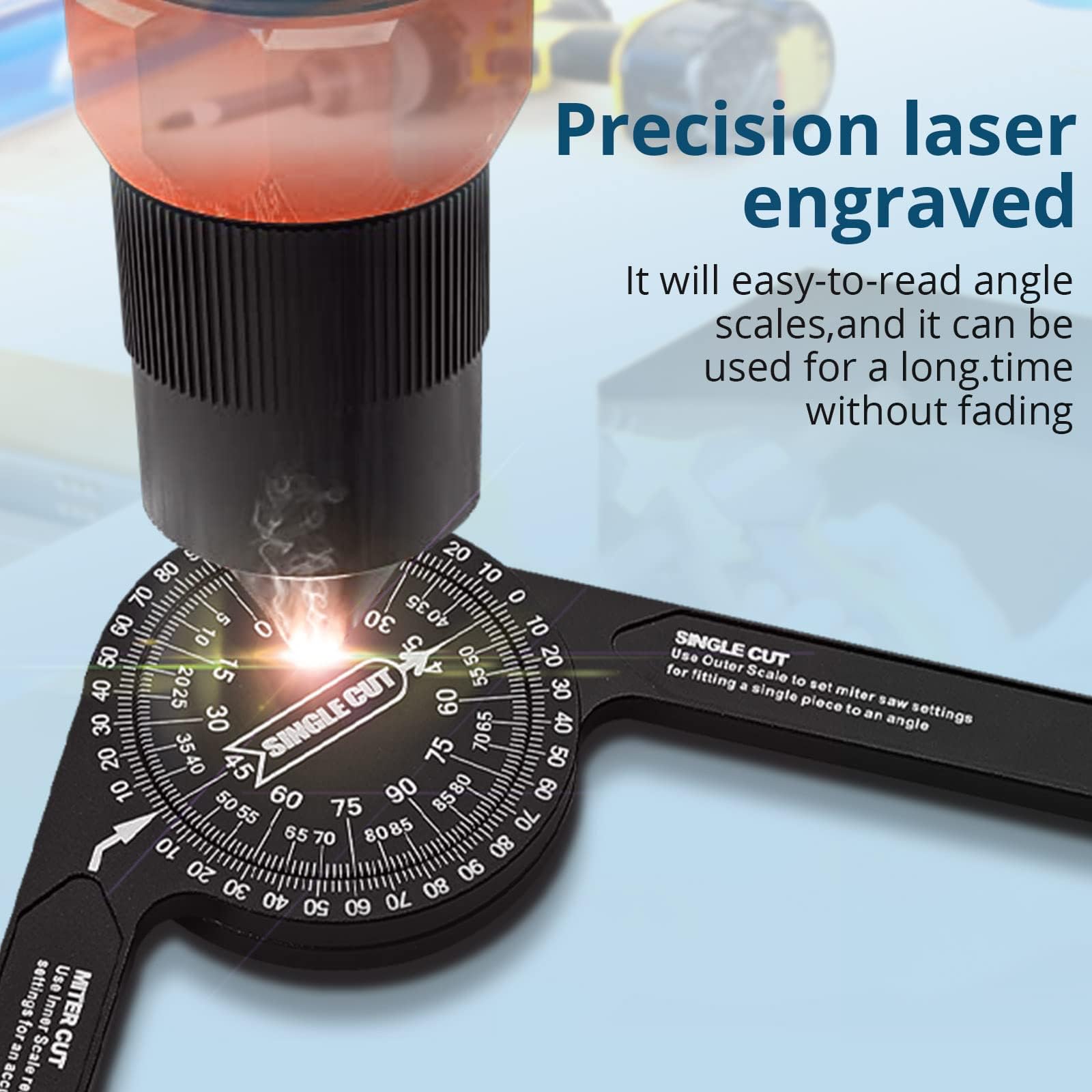 Snapklik.com : Aluminum Miter Saw Protractor 7 Inch Angle Finder Gauge ...