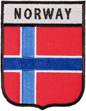 Amazon.com: Norway Flag Shield Patch, Scandinavian Country Patches ...