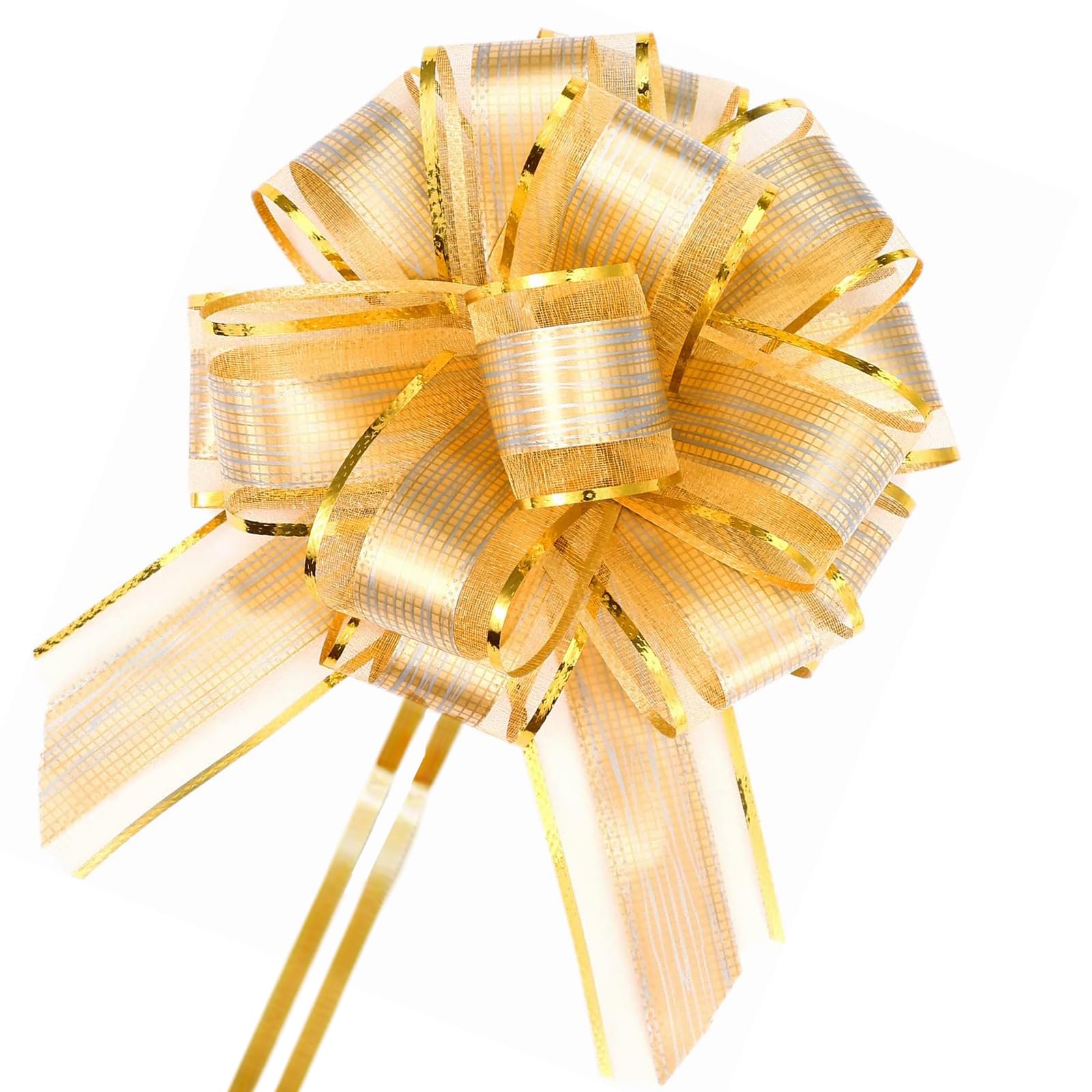 10 Pcs Bows for Gift Wrapping, Organza Gold Bows for Gift Wrapping Gift ...