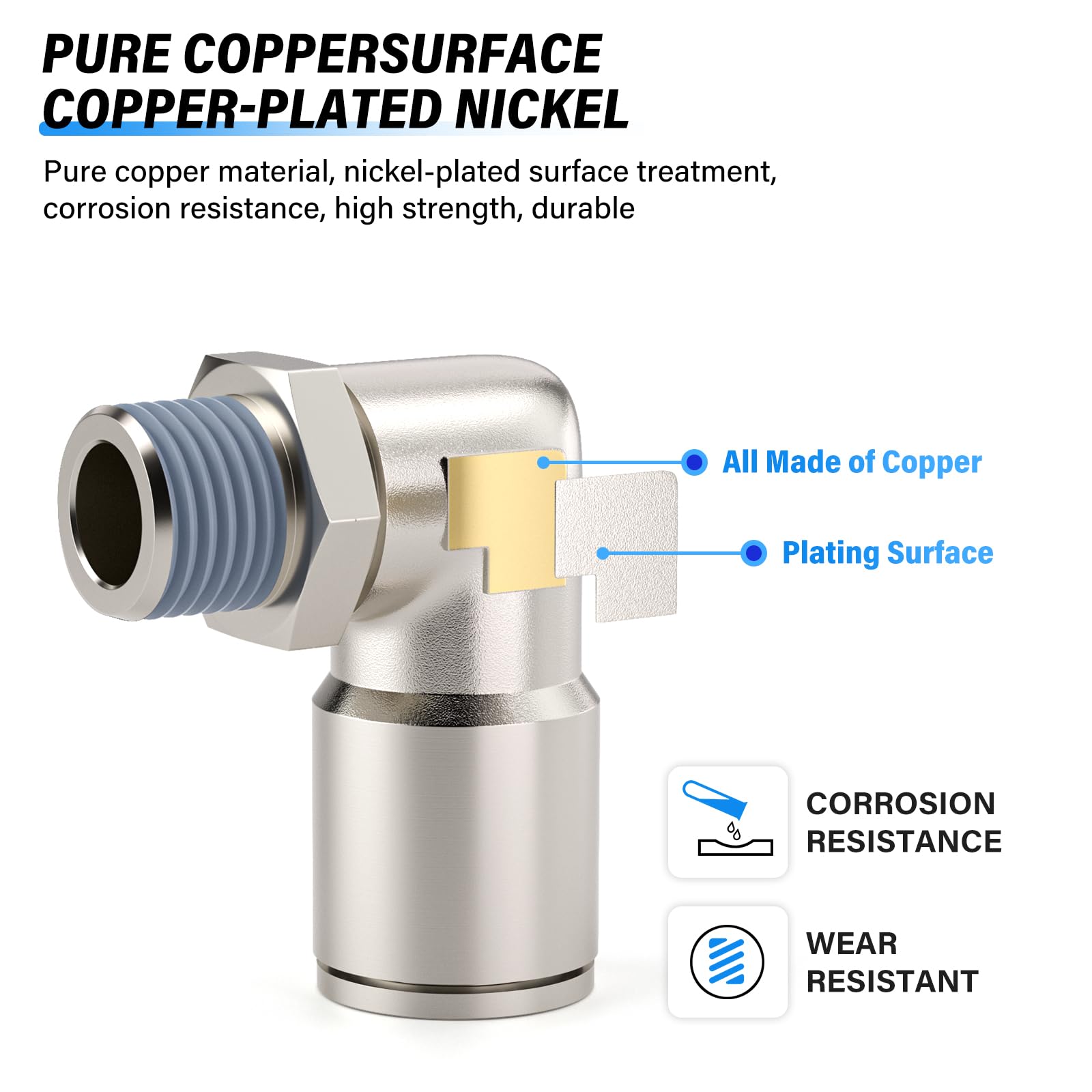 Snapklik.com : TAILONZ PNEUMATIC Elbow 5/16 Inch Tube OD X 1/4 Inch NPT ...
