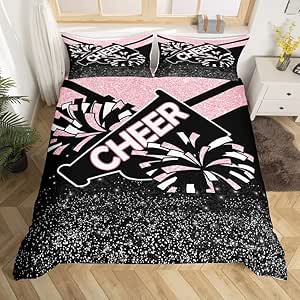 Amazon.com: Feelyou Pink Glitter Cheer Bedding Set Dreamy Girly ...