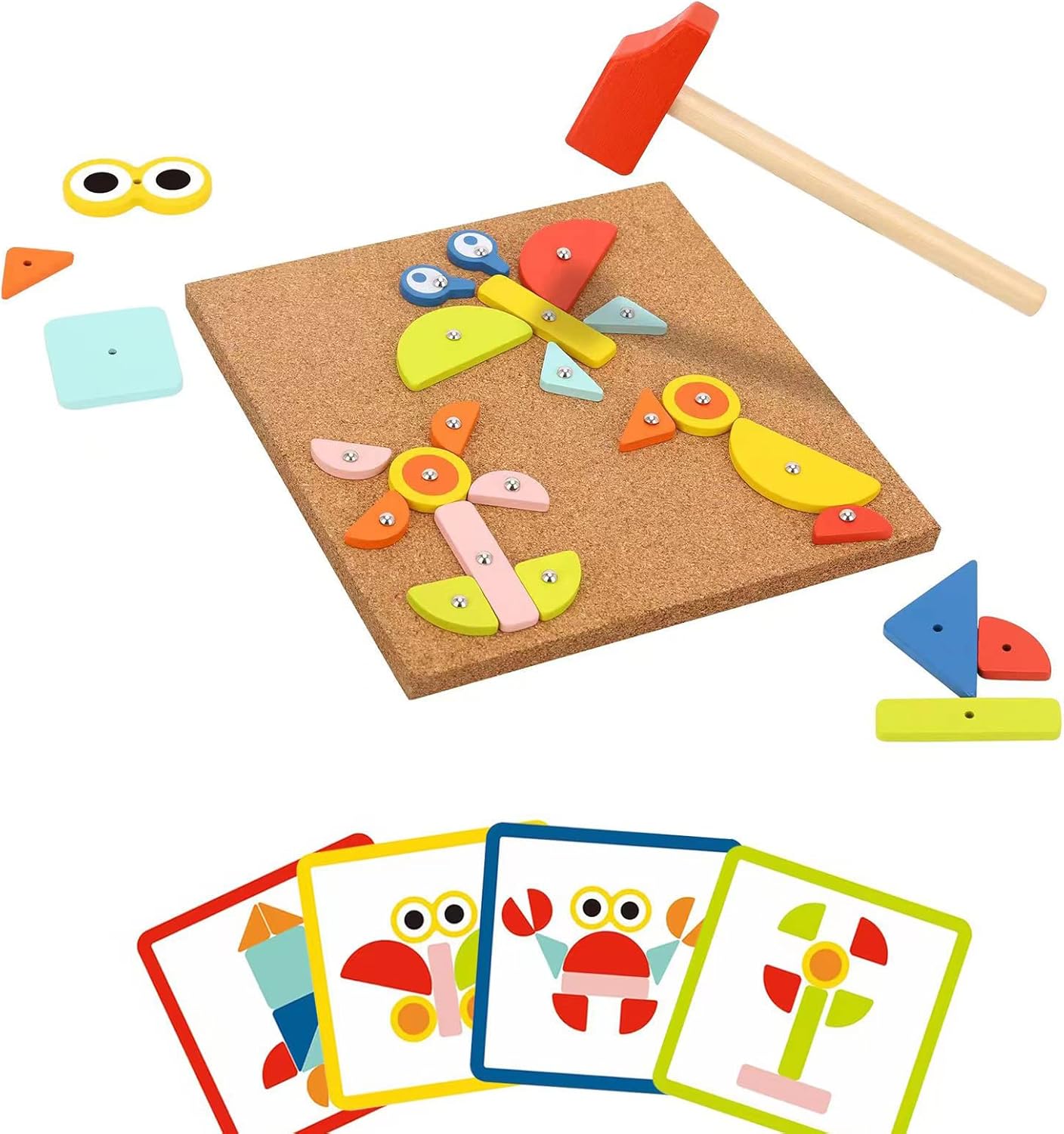 Inhahland Tap Tap Game Toys, Wooden Pattern Blocks, Tangram Shapes ...