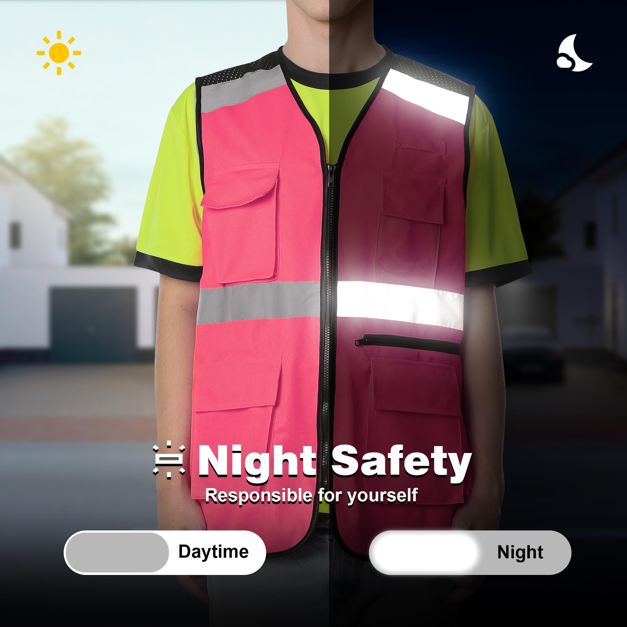 Snapklik.com : SHORFUNE High Visibility Work Vest, Lightweight And ...