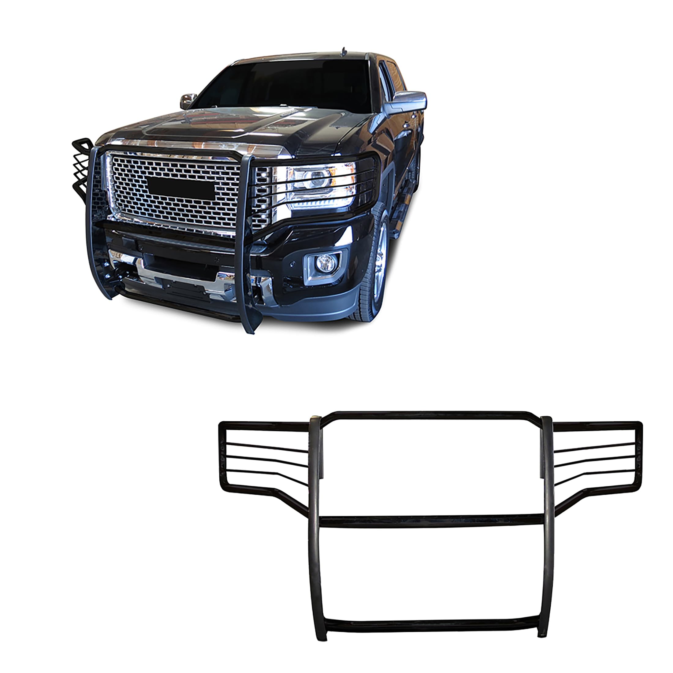Amazon.com: Black Horse Grille Brush Bumper Guard Modular Black ...