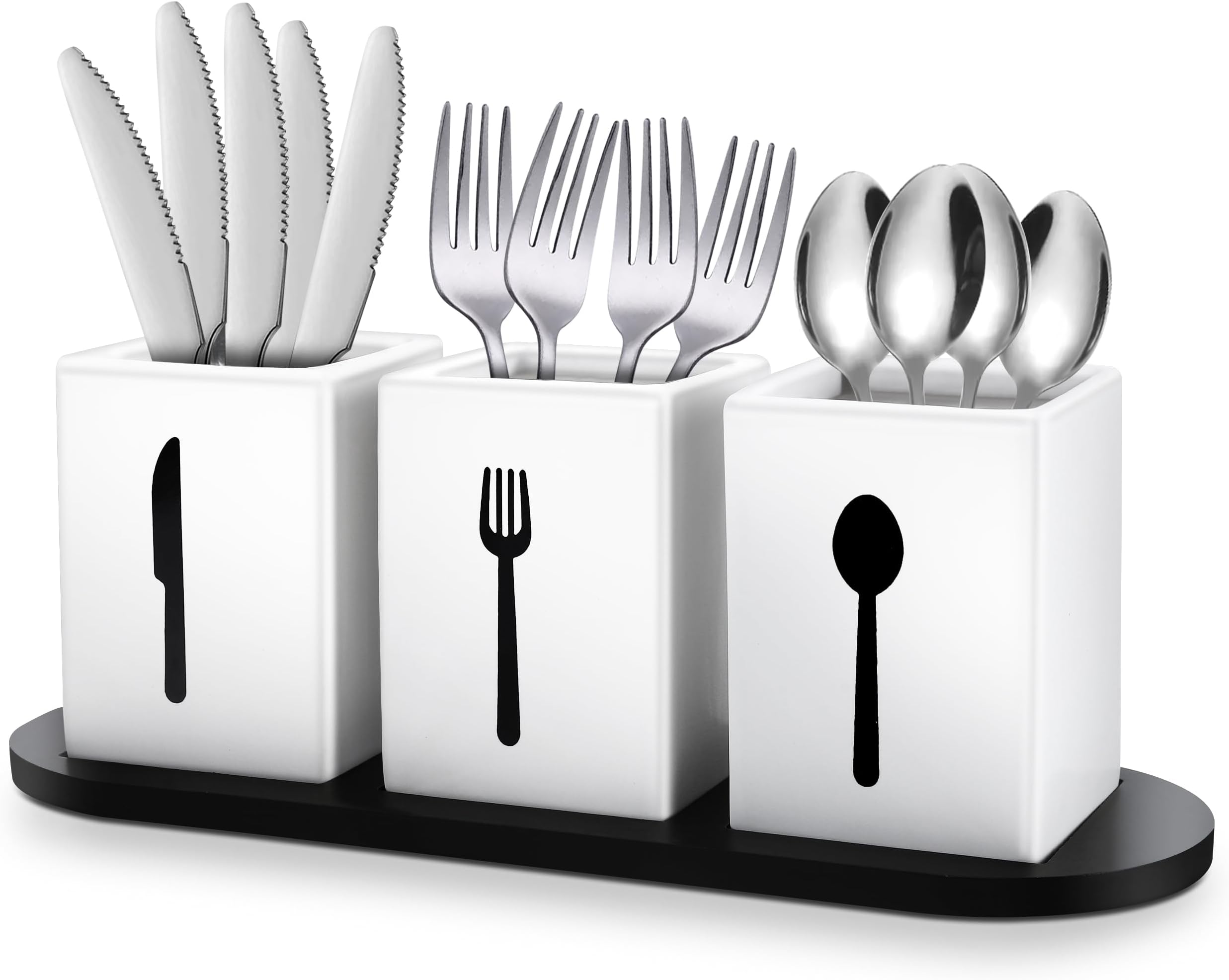 Amazon.com: WOODWORD Silverware Caddy, Ceramic Silverware Holder ...