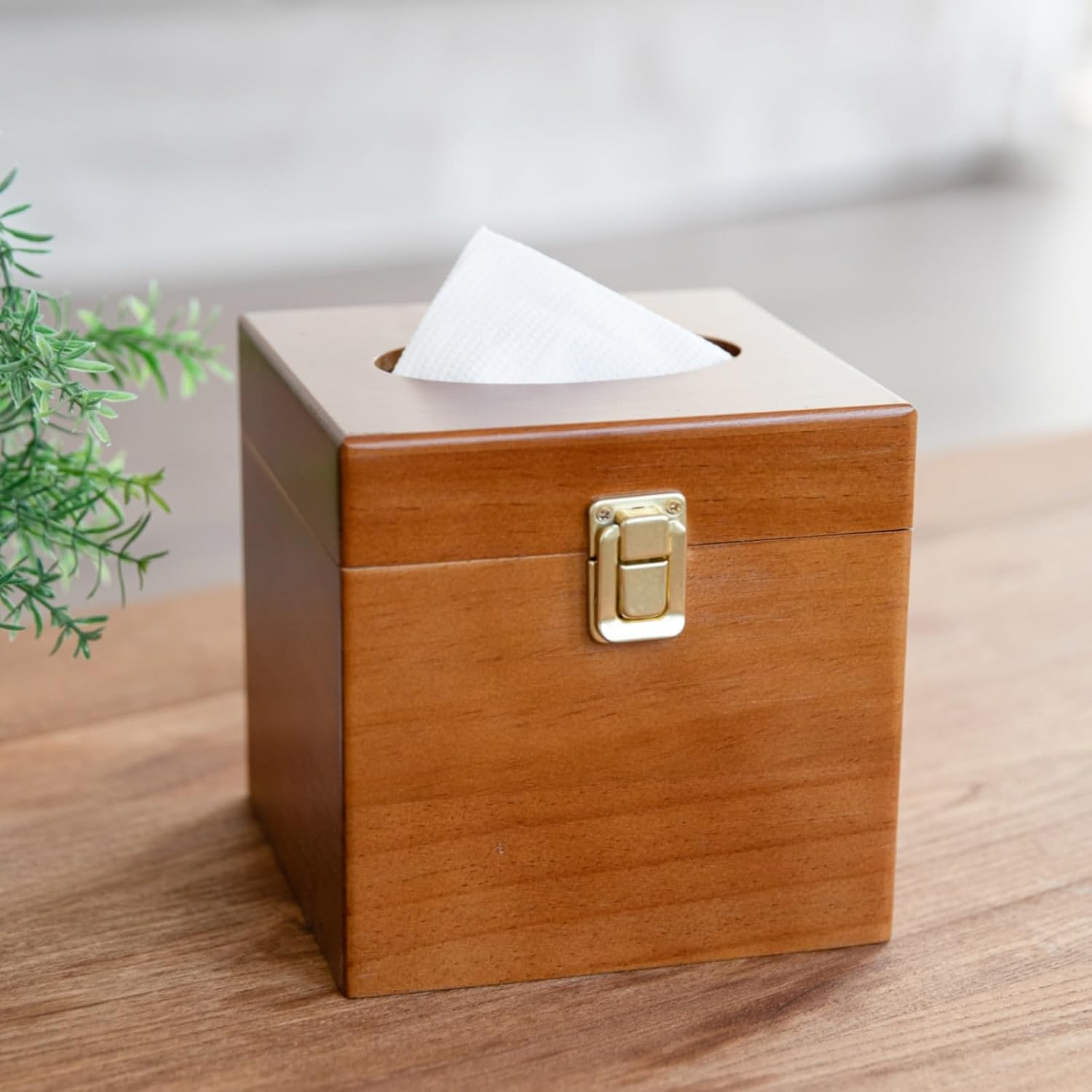 Amazon.com: Wooden Square Tissue Box Cover with Lid, Decorative Cube ...