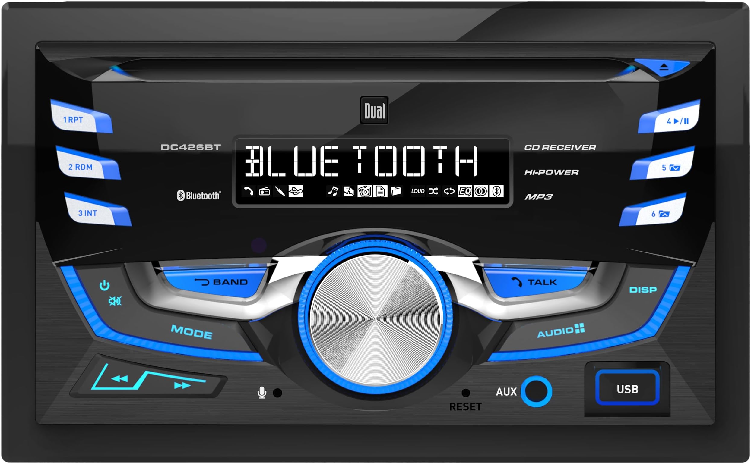 Amazon.com: Power Acoustik PCD-52B Double Din Car Stereo Receiver, 2 ...
