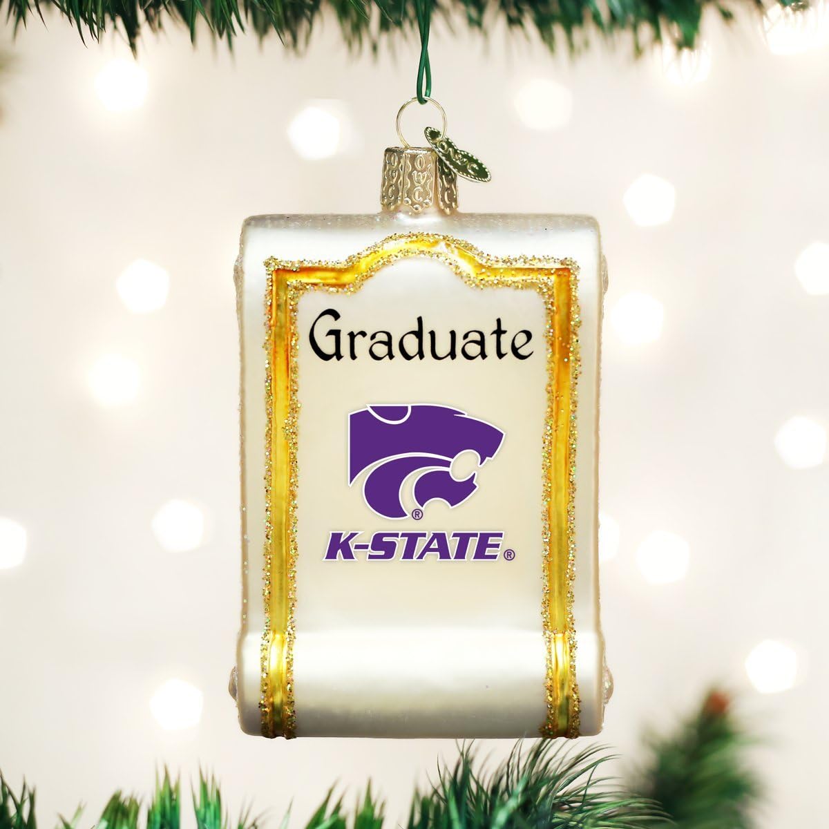 Amazon.com: Old World Christmas Kansas State University Diploma Glass ...