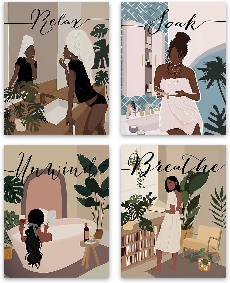 Amazon.com: Relax Soak Unwind Breath Sign Decorative Bathroom Wall Art ...