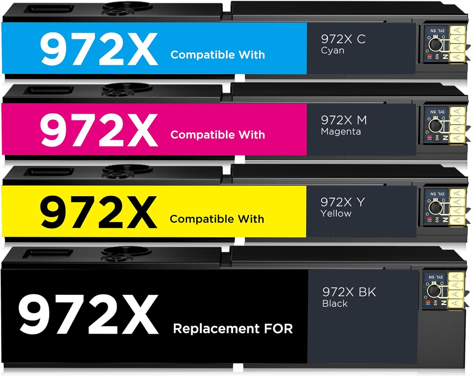Amazon.com: 972X Ink Cartridge 4PK Compatible with HP 972 X 972 Combo ...