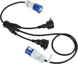 Electraline 46152 3-Way Caravan Splitter Extension/Power Cable with 2 ...