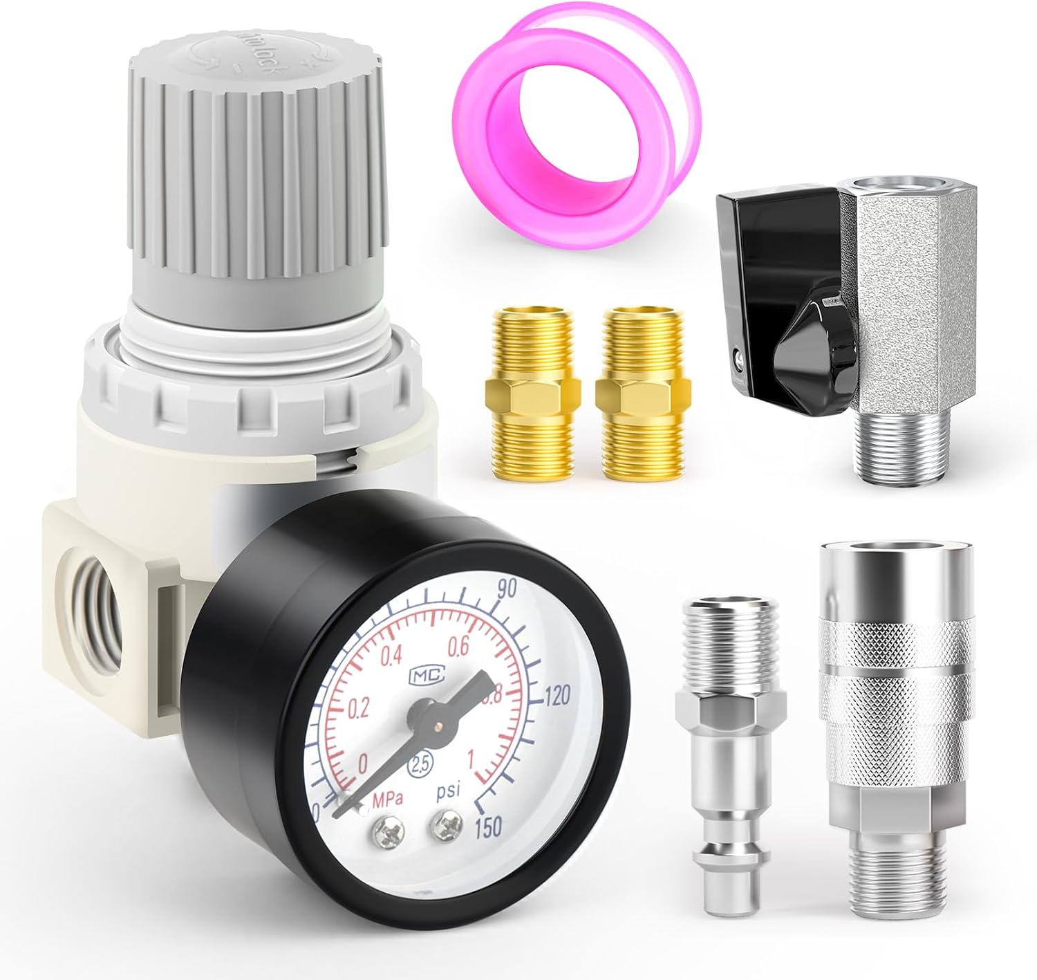 Amazon.com: QCDENG 1/4 inch NPT Small Pressure Regulator, AR2000 Air ...