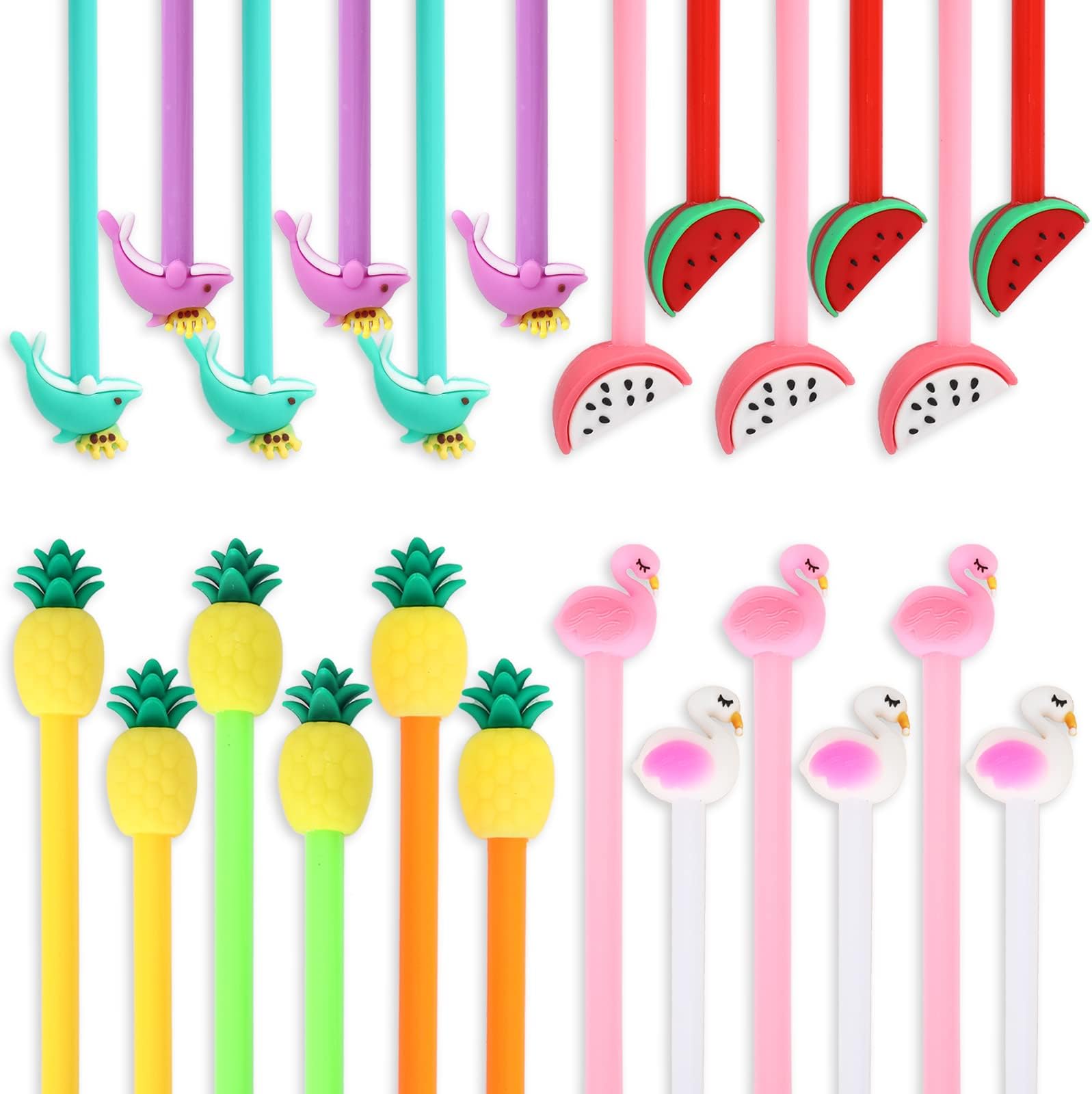Amazon.com: Whaline 24Pcs Summer Gel Ink Pens Flamingo Watermelon ...
