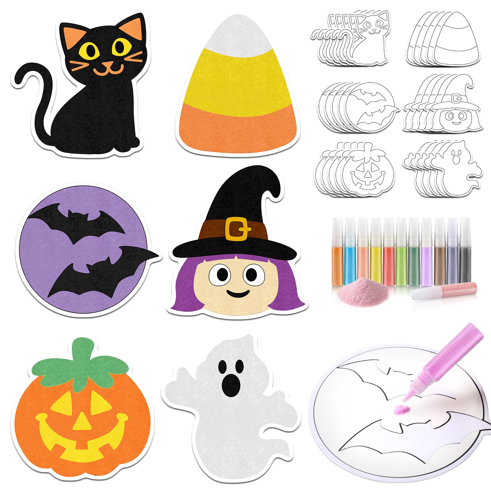 Amazon.com: Relaxgiant 24 Sets Halloween Sand Art Craft Kit for Kids ...