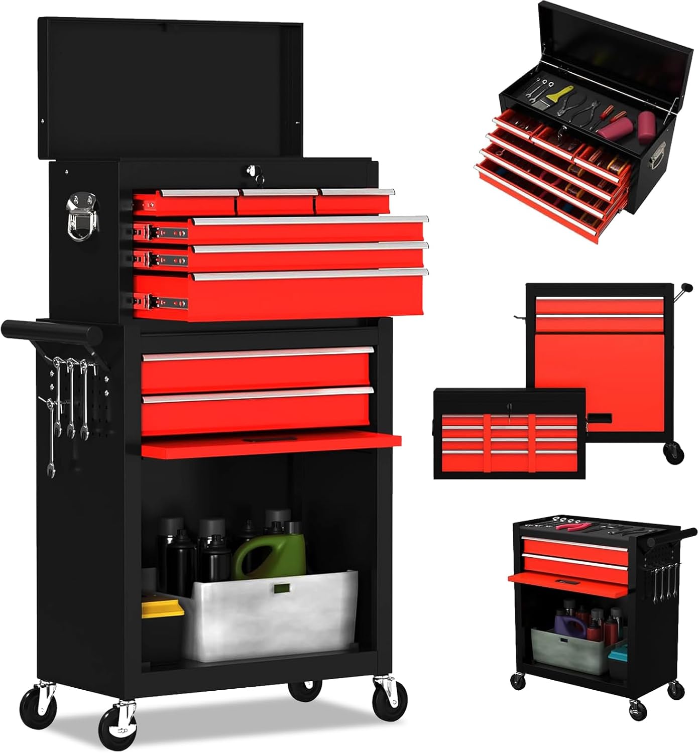 Amazon.com: 8-Drawer High Capacity Rolling Tool Chest, Removable ...