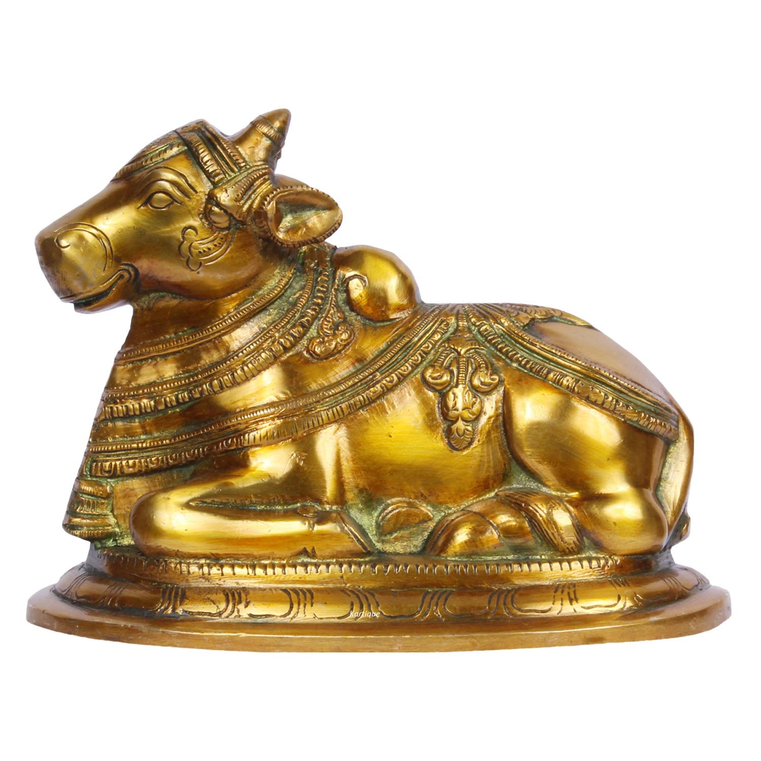 Buy Kartique Brass Shiva Seated Nandi Statue Shivji Vehicle Maha Vastu ...