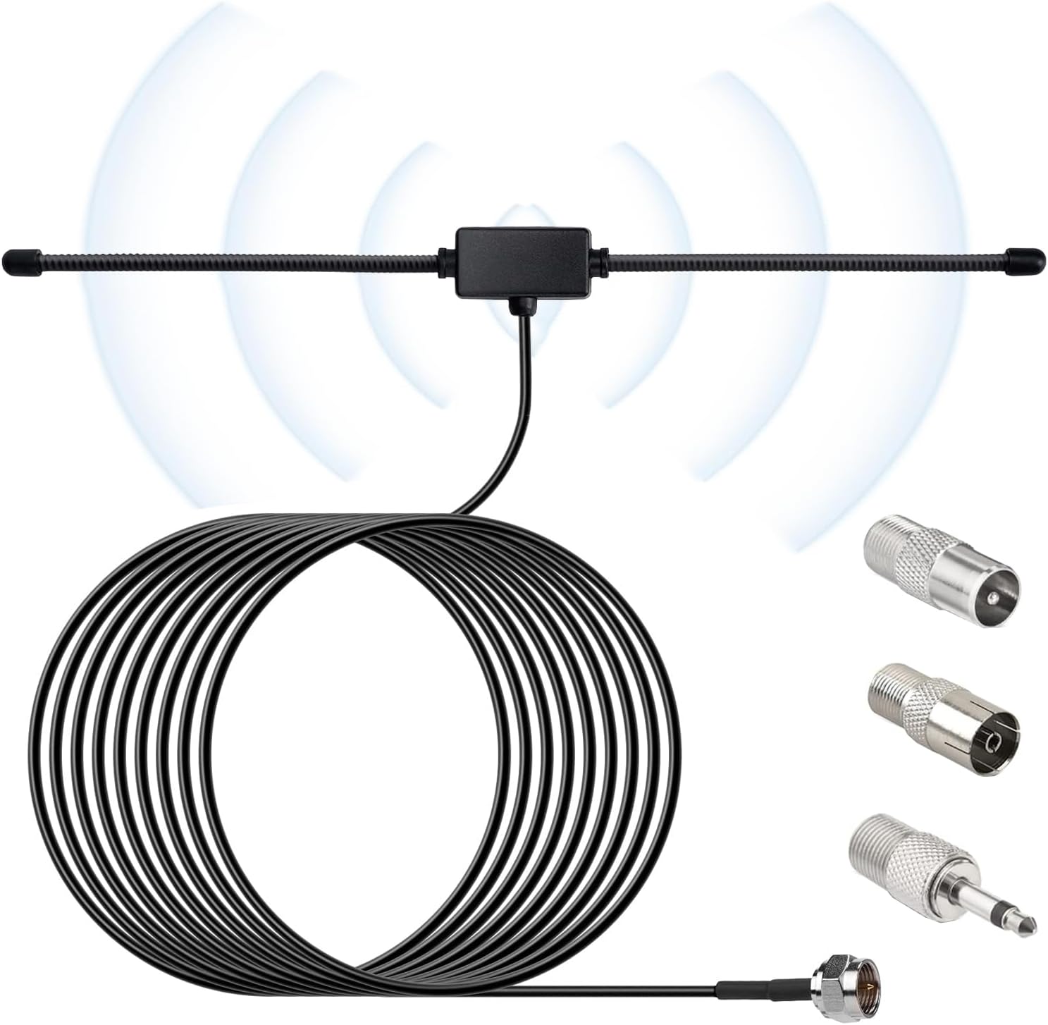 Bingfu DAB FM Radio Antenna FM Dipole Aerial with 3M Extension Cable ...
