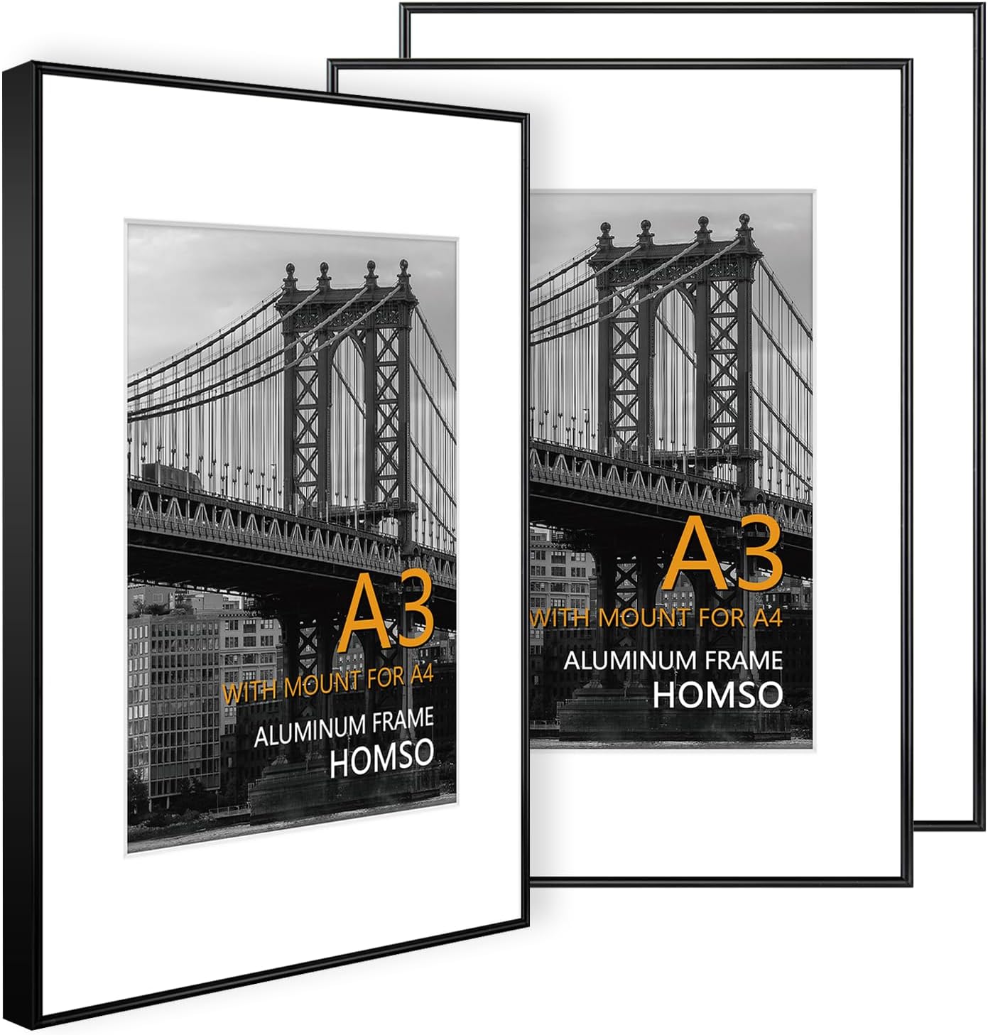 Amazon.com - Homso A3 Picture Poster Metal Black Frame Set of 3 ...