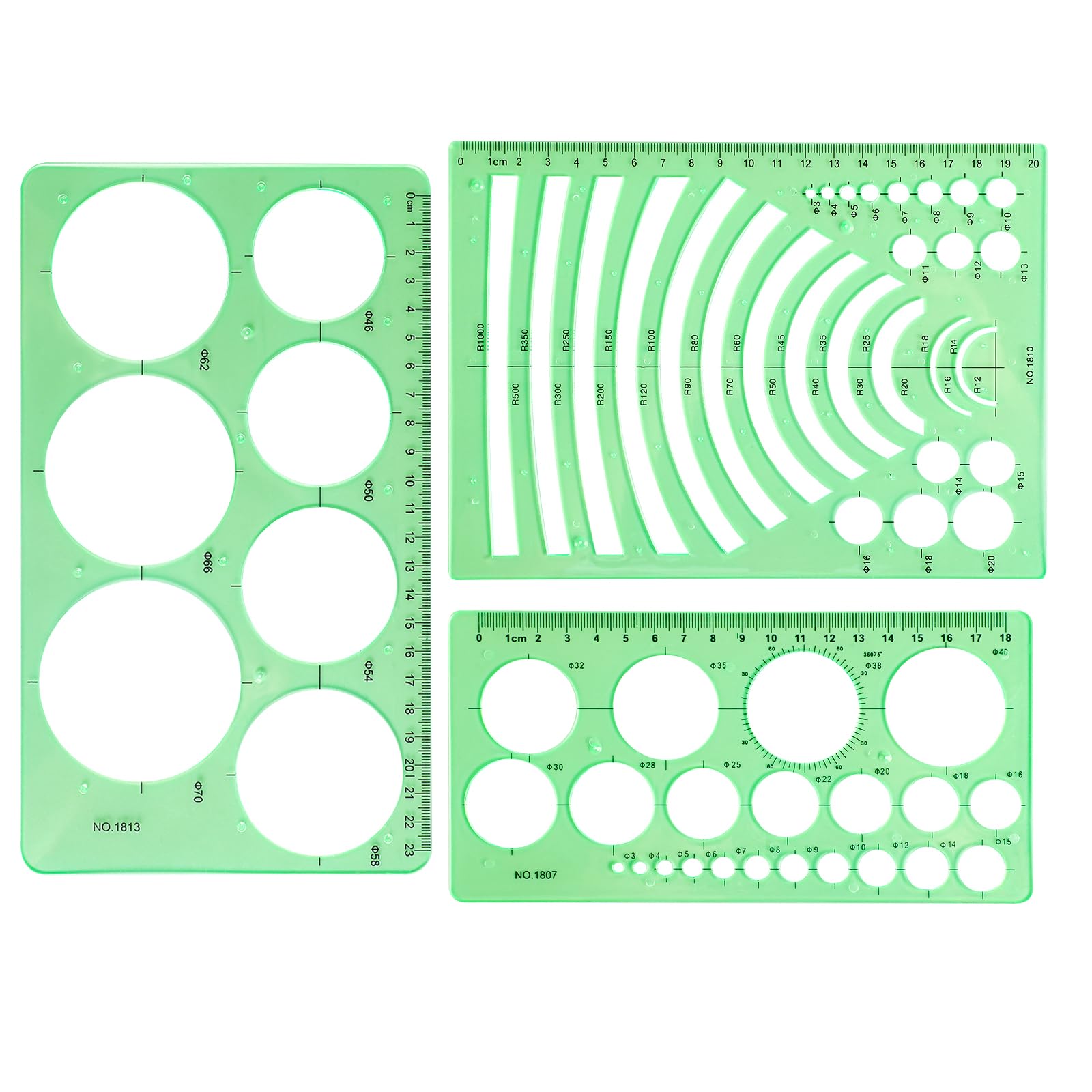 Amazon.com : 3PCS Circle Templates and Orthodrome Template, Plastic ...