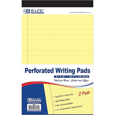 Amazon.com : ACCO/MEAD 50CT 5x8 YEL Legal Pad, Canary (59614) : Legal ...