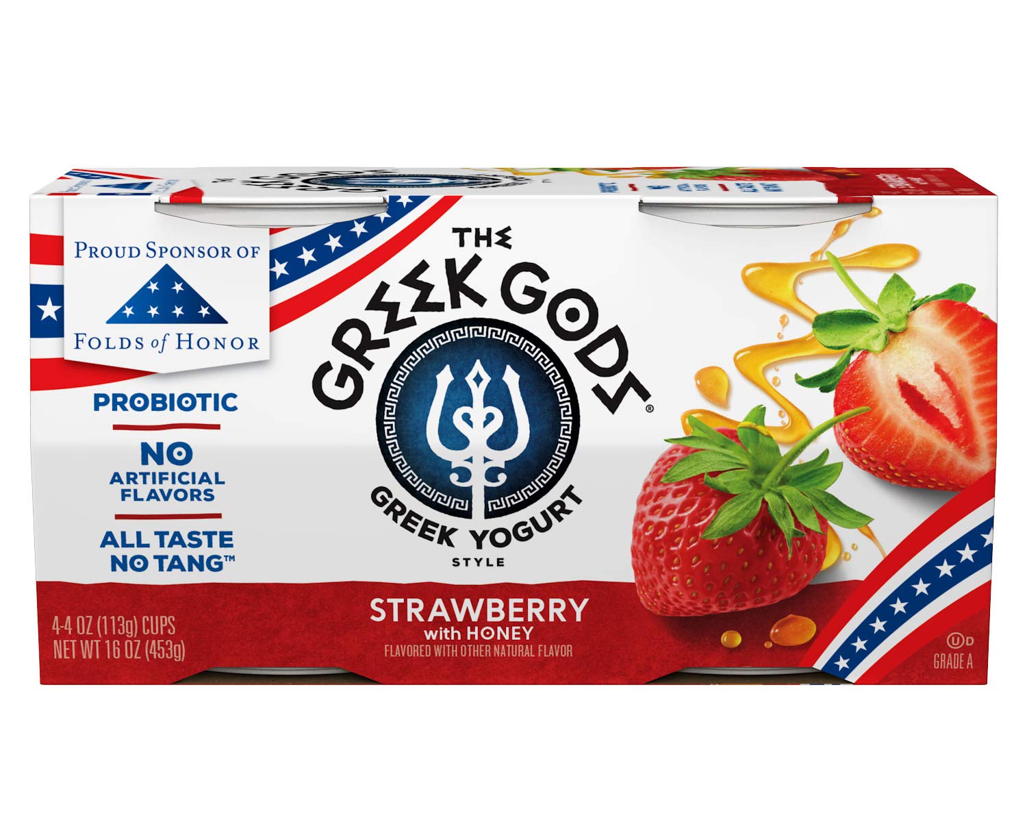 Amazon.com: Greek Gods Strawberry 4 Pack, 16 Oz : Grocery & Gourmet Food