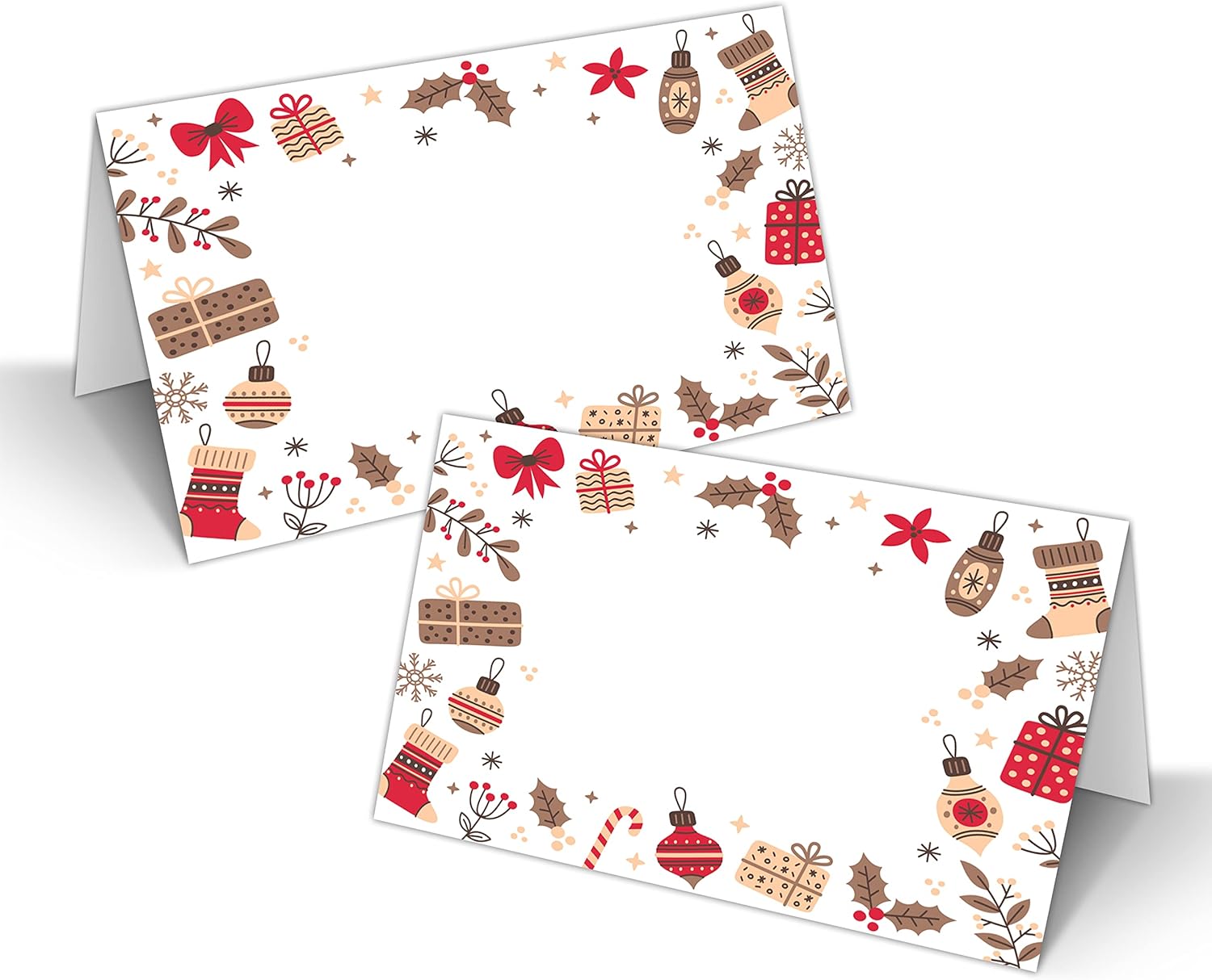 Amazon.com: Christmas Table Place Cards, Xmas Blank Seating Place Card ...