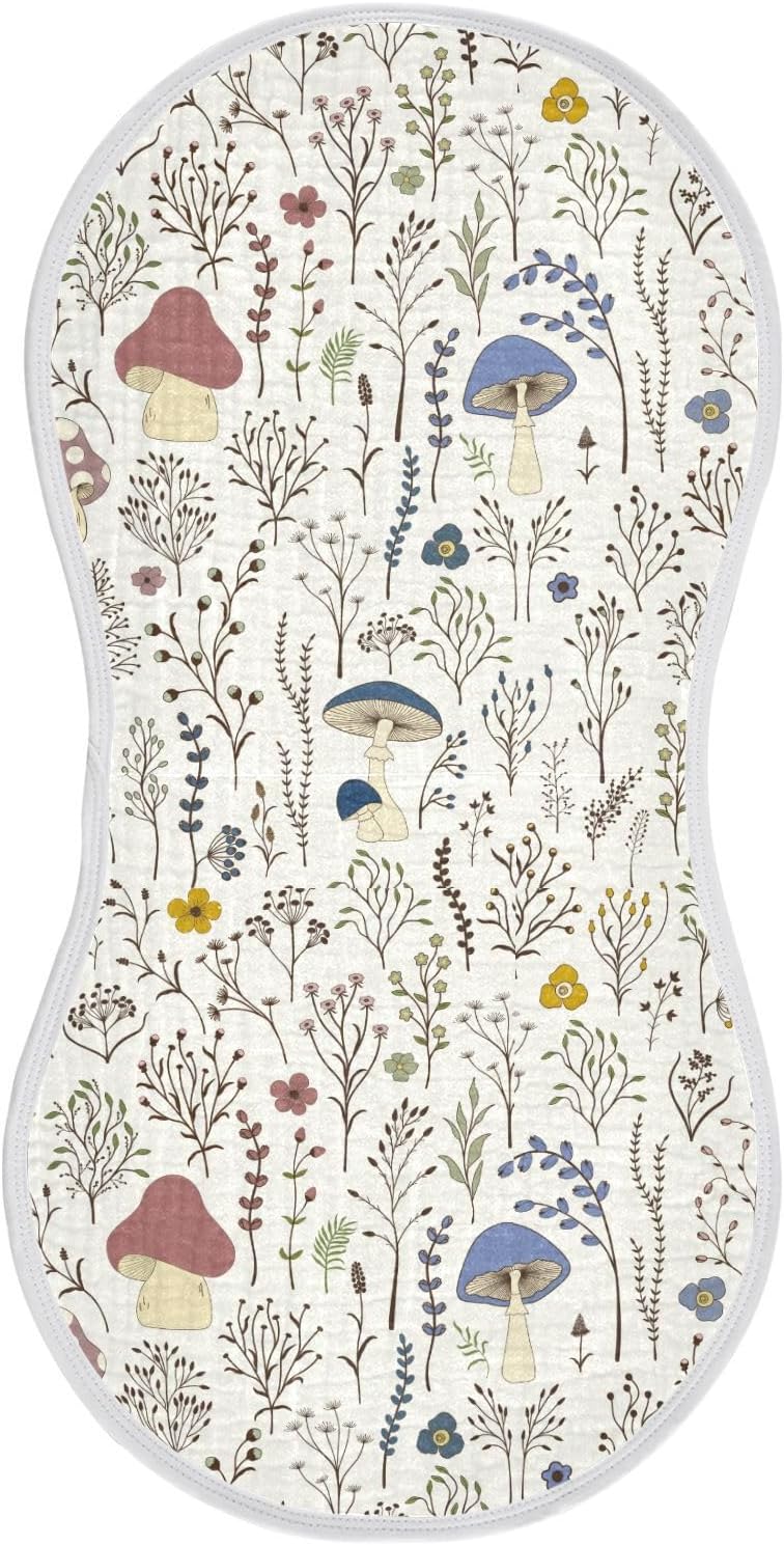 Amazon.com: Wild Plants Mushroom Muslin Baby Burp Cloths Soft Milk Spit ...